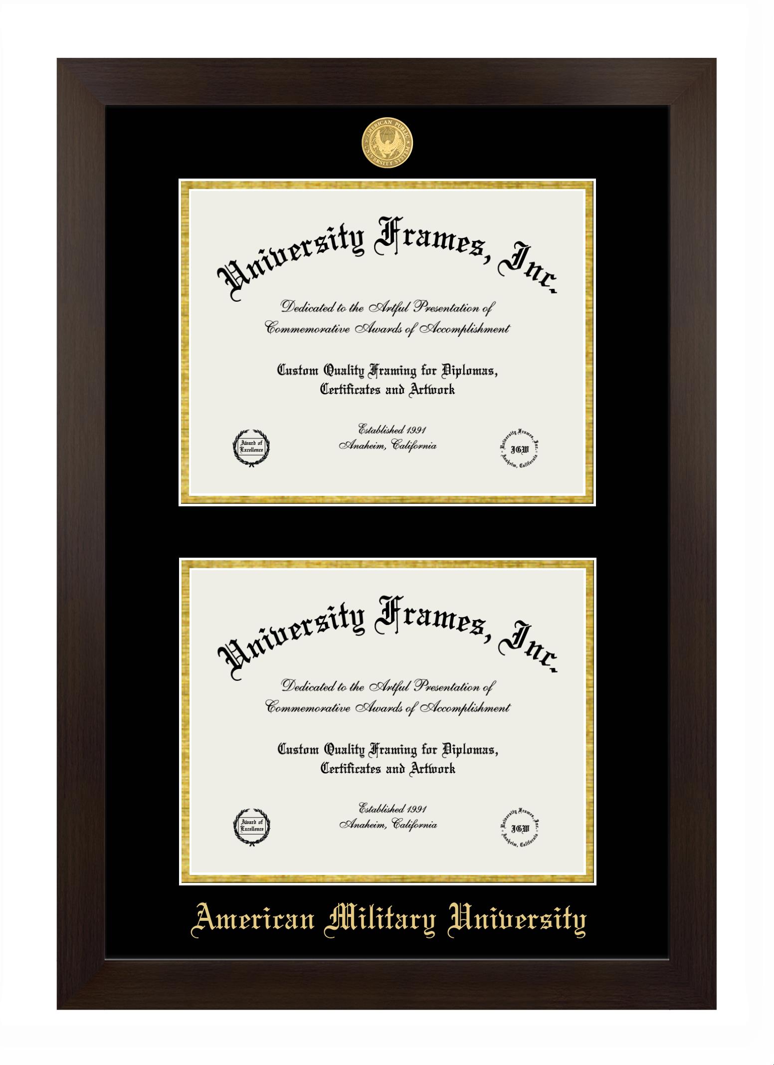 American Military University Diploma Frame in Classic Mahogany with ...
