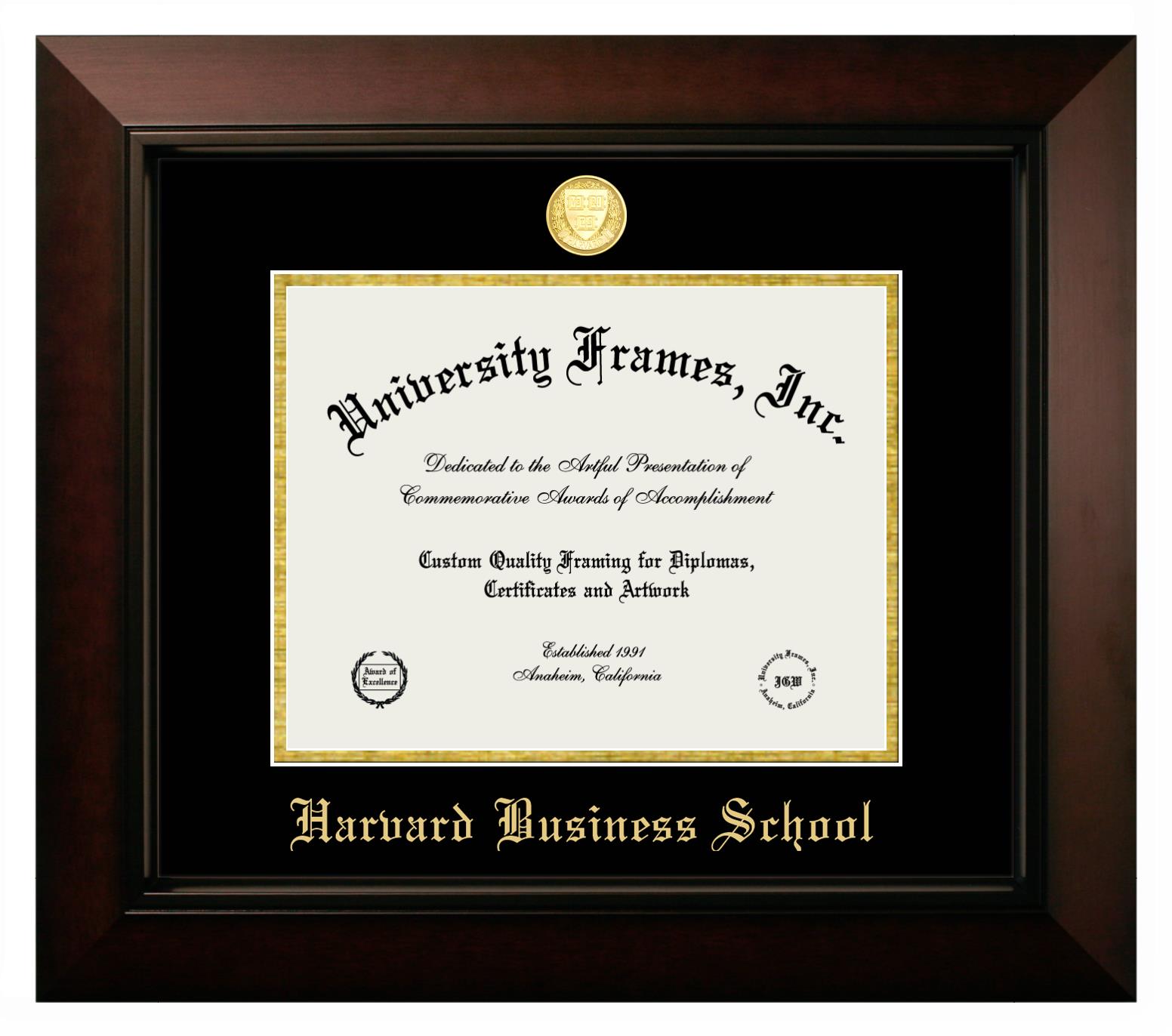 Harvard Business School Diploma Frame in Classic Mahogany with Gold ...